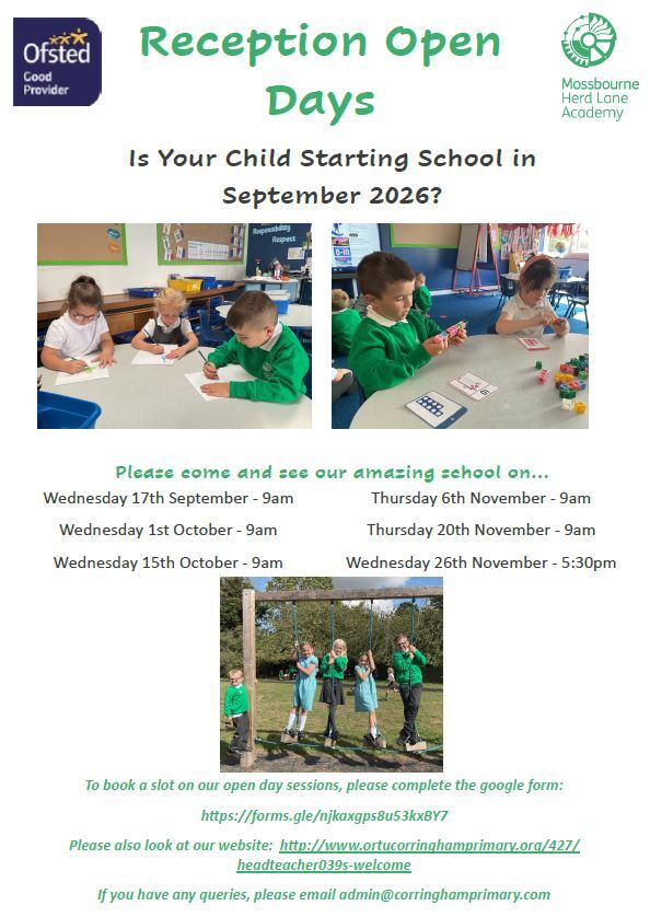 Reception 2026 Open Days - Announcements - Mossbourne Herd Lane Academy